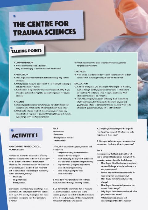 Saving lives by investigating how the body reacts to physical trauma ...